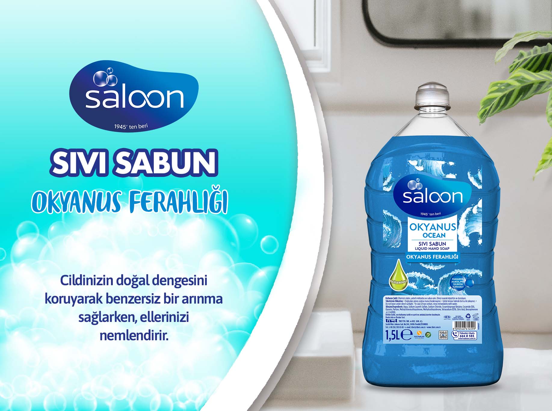 Saloon Sıvı Sabun Okyanus Ferahlığı 1,5L - Komşu